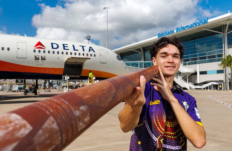 History made: Delta touches down for first time in Qld with Brisbane-LA ...